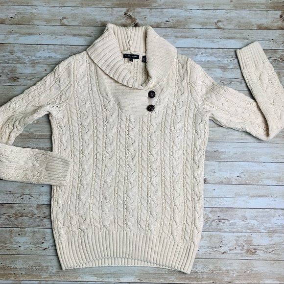 JEANNE PIERRE | Sweaters | Vintage Jeanne Pierre Womens Ivory Cable ...